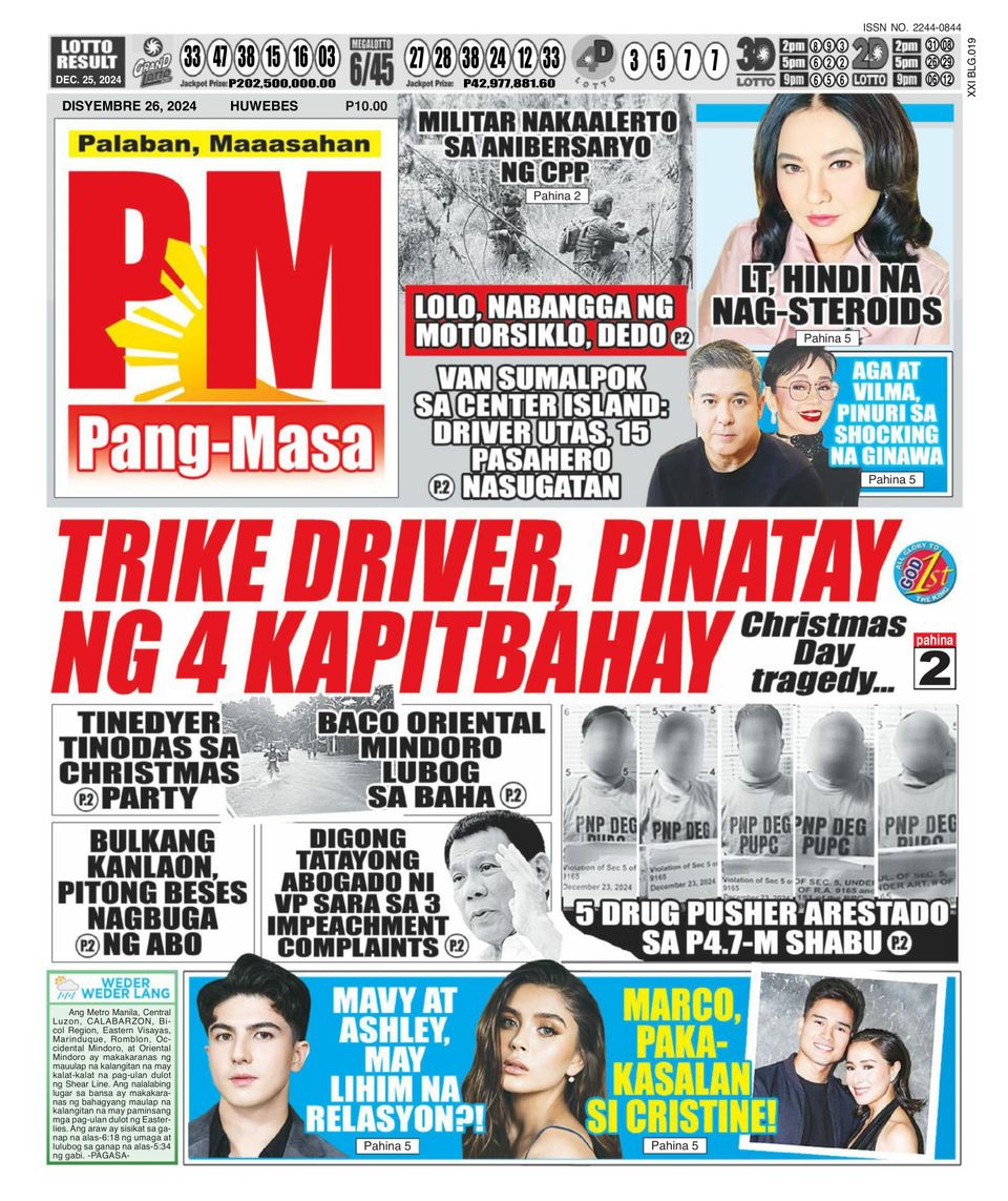 Get digital access to Pang Masa - December 26, 2024 issue | Magzter.com