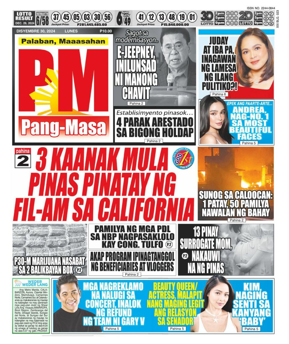 Get digital access to Pang Masa - December 30, 2024 issue | Magzter.com