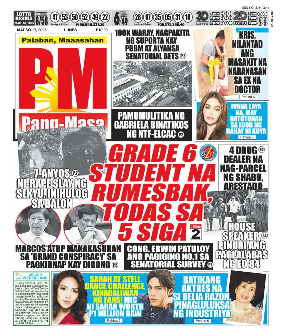 Get digital access to Pang Masa - March 17, 2025 issue | Magzter.com