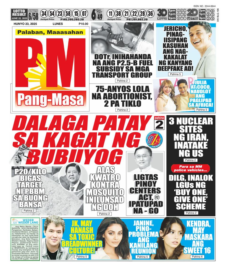 Get digital access to Pang Masa Newspaper | Magzter.com