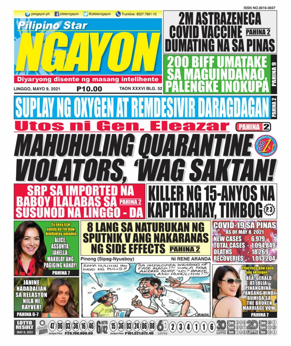Get digital access to Pilipino Star Ngayon - May 09, 2021 issue ...