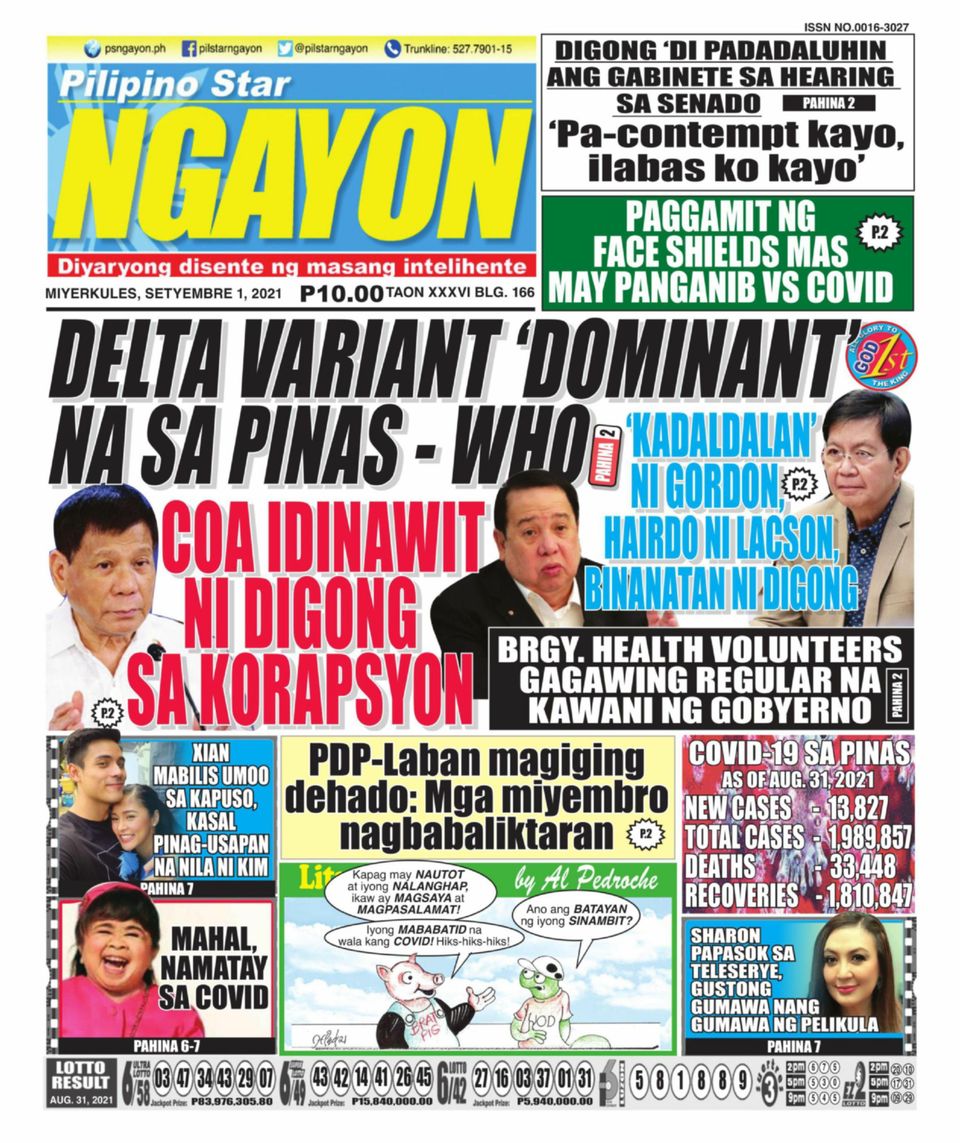 Get digital access to Pilipino Star Ngayon - September 01, 2021 issue ...