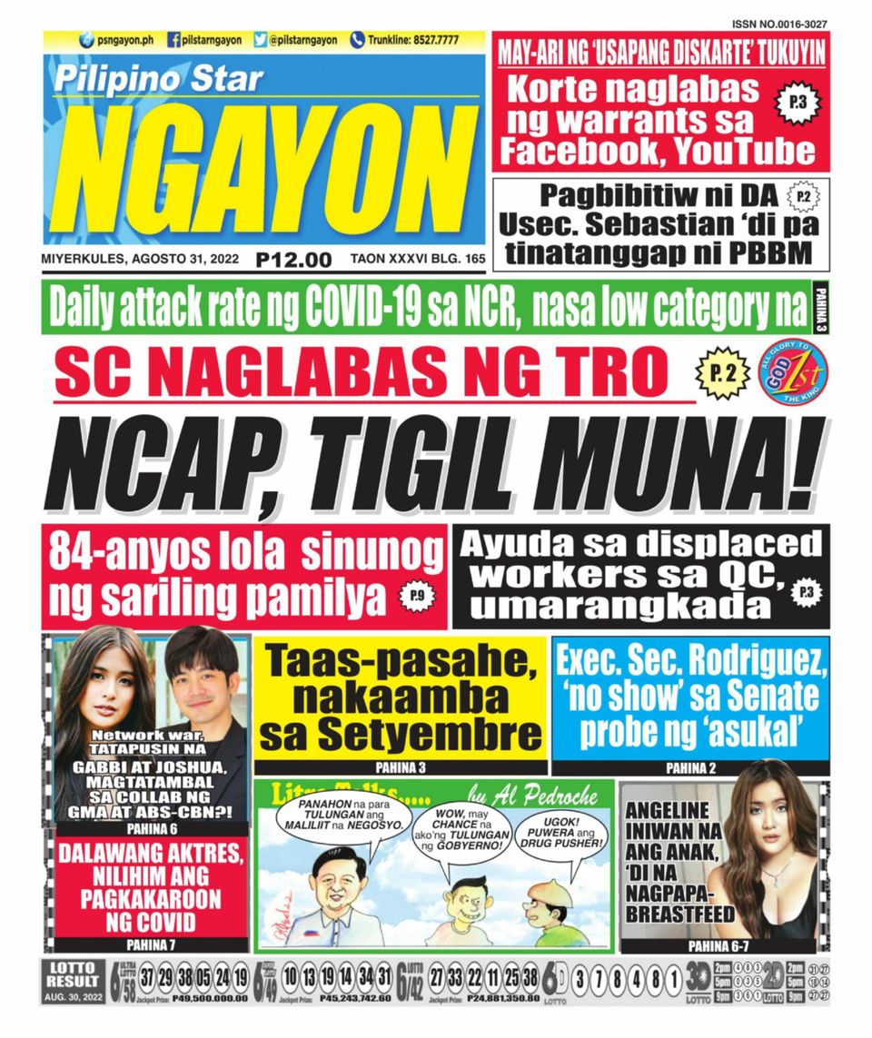 Get digital access to Pilipino Star Ngayon - August 31, 2022 issue ...