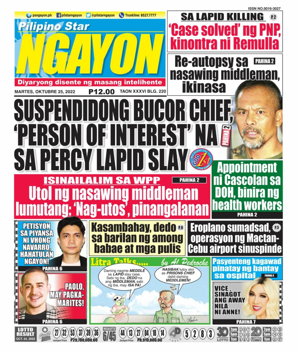Get digital access to Pilipino Star Ngayon - October 25, 2022 issue ...