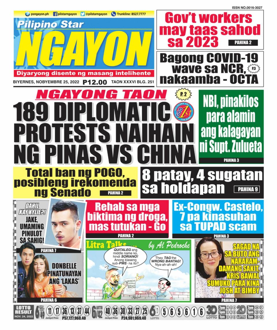 Get digital access to Pilipino Star Ngayon - November 25, 2022 issue | Magzter.com