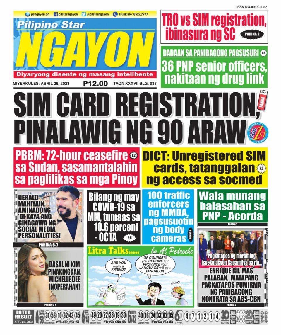 Get digital access to Pilipino Star Ngayon - April 26, 2023 issue ...