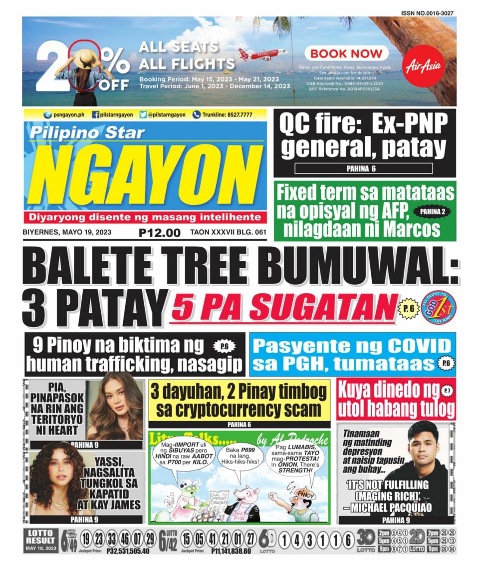 Get digital access to Pilipino Star Ngayon - May 19, 2023 issue ...