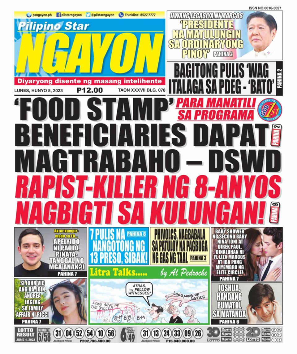 Pilipino Star Ngayon-June 05, 2023 Newspaper - Get your Digital ...