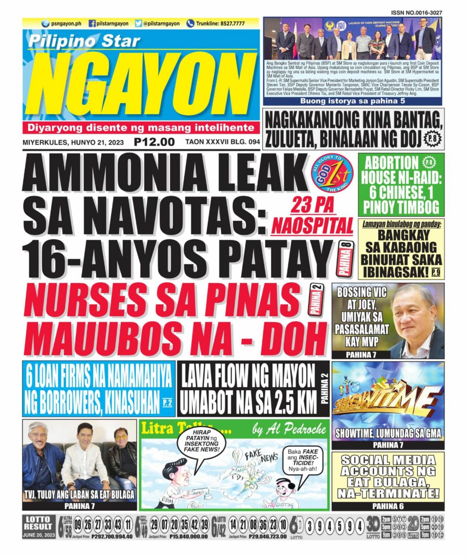 Get digital access to Pilipino Star Ngayon - June 21, 2023 issue ...