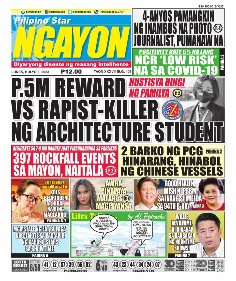Get digital access to Pilipino Star Ngayon - July 03, 2023 issue ...