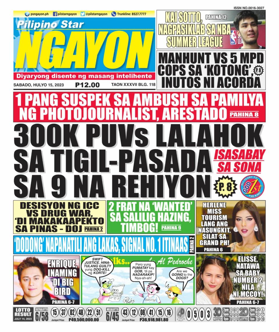 Get digital access to Pilipino Star Ngayon - July 15, 2023 issue | Magzter.com