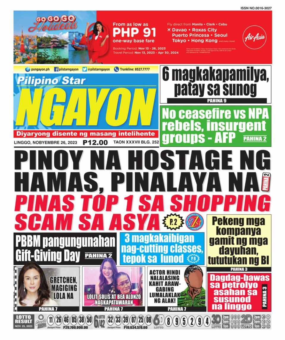 Get digital access to Pilipino Star Ngayon - November 26, 2023 issue ...