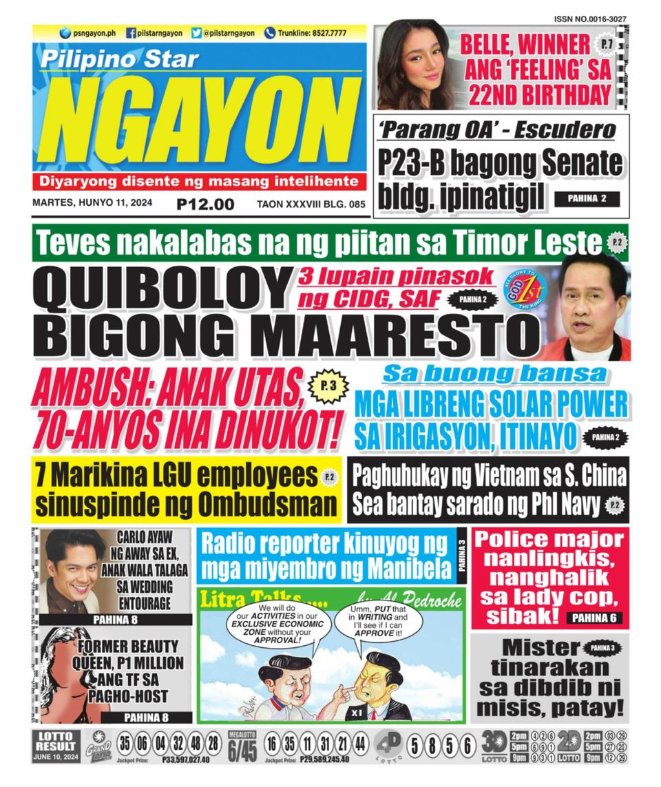 Pilipino Star Ngayon-June 11, 2024 Newspaper - Get your Digital ...