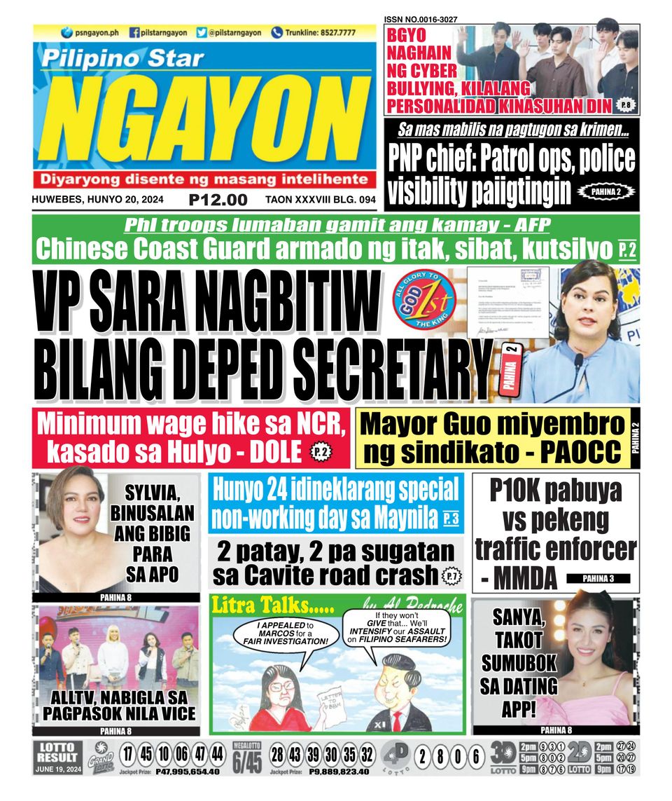 Pilipino Star Ngayon-June 20, 2024 Newspaper - Get your Digital ...