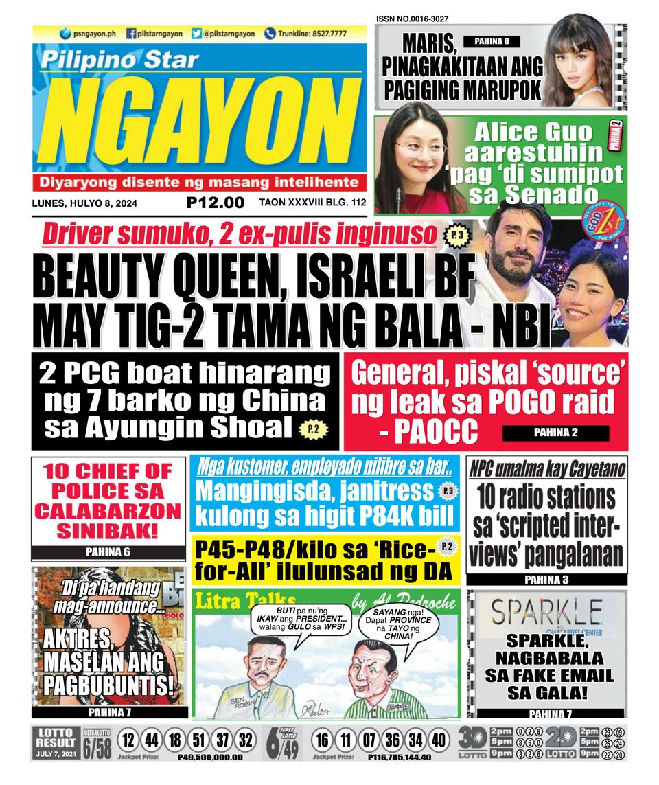 Pilipino Star Ngayon-July 08, 2024 Newspaper - Get your Digital ...