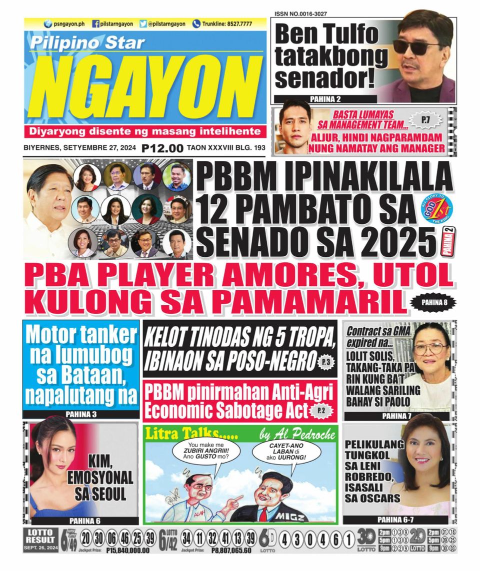 Get digital access to Pilipino Star Ngayon - September 27, 2024 issue | Magzter.com
