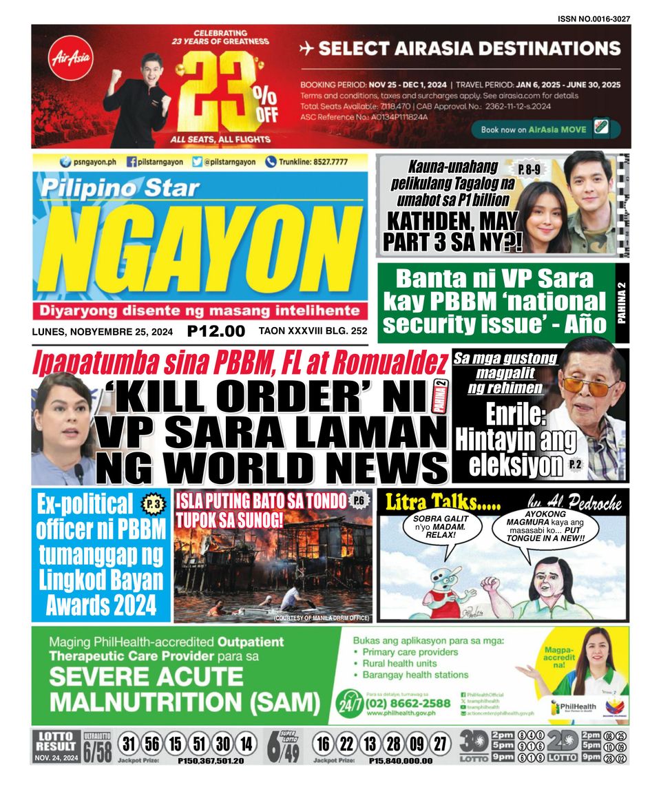 Get digital access to Pilipino Star Ngayon - November 25, 2024 issue | Magzter.com