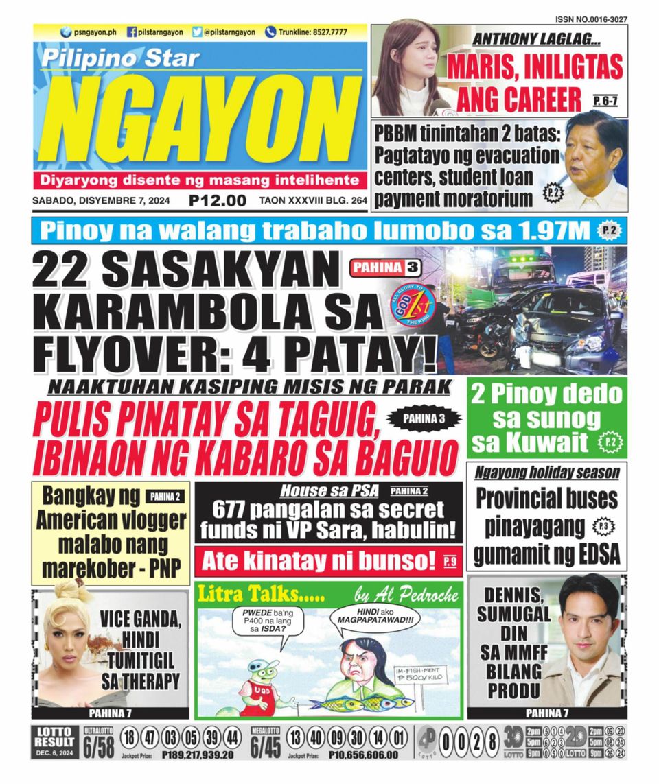 Get digital access to Pilipino Star Ngayon - December 07, 2024 issue | Magzter.com