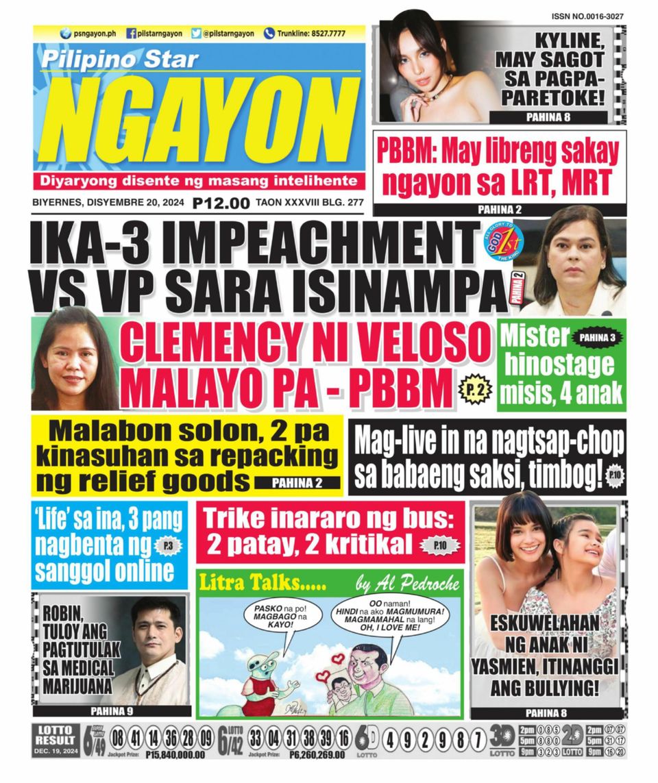 Get digital access to Pilipino Star Ngayon - December 20, 2024 issue | Magzter.com