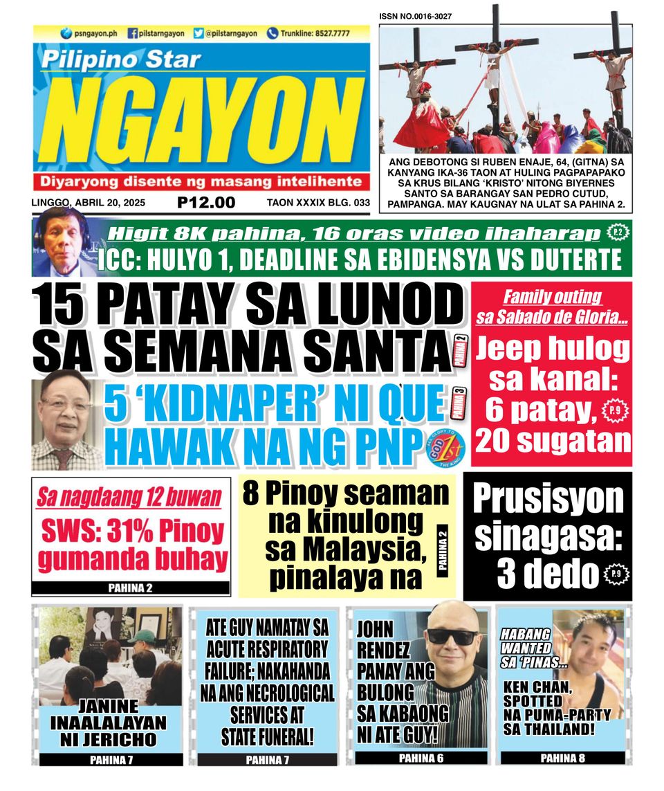 Get digital access to Pilipino Star Ngayon - April 20, 2025 issue | Magzter.com