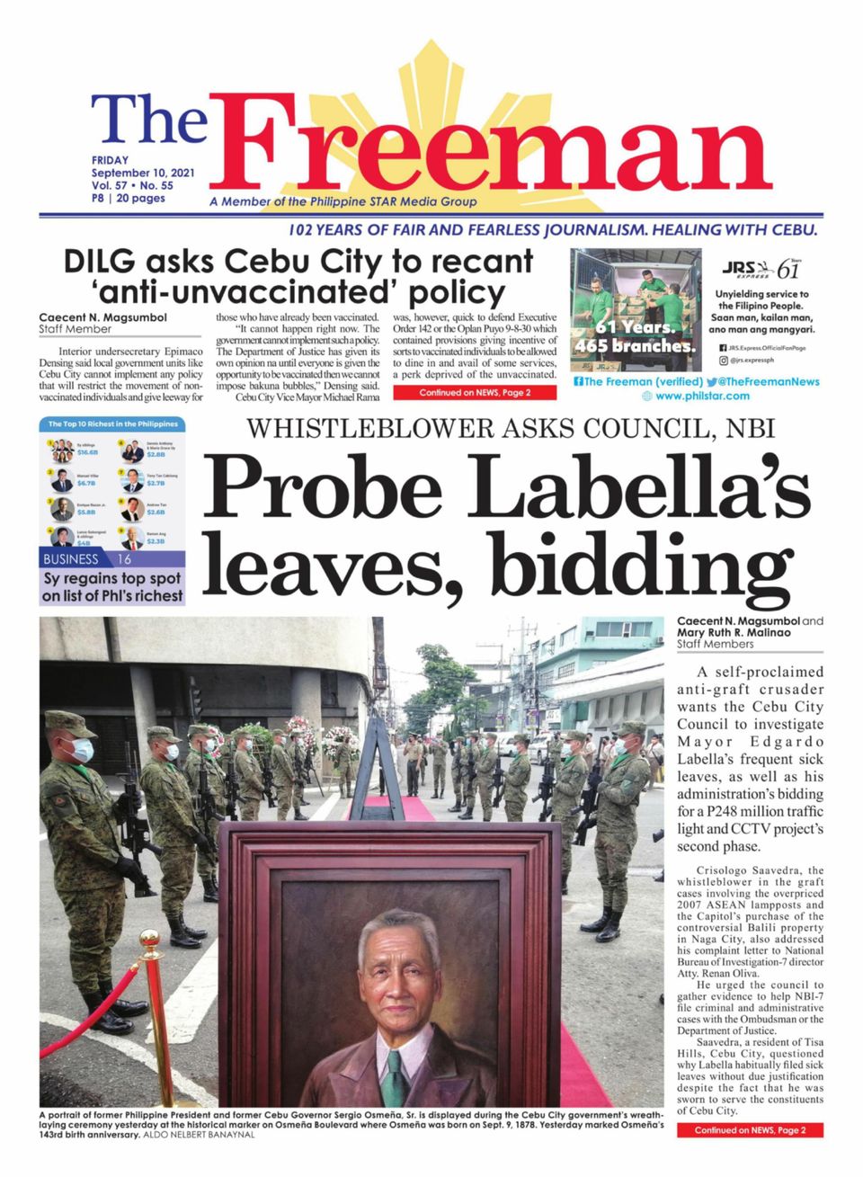 The Freeman-September 10, 2021 Newspaper - Get your Digital Subscription
