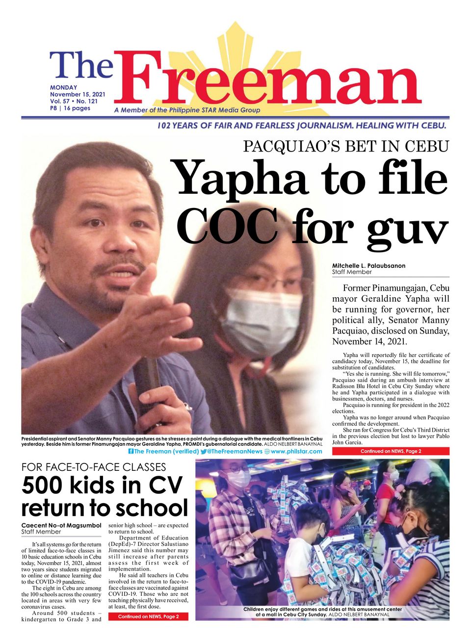 The Freeman-November 15, 2021 Newspaper - Get your Digital Subscription
