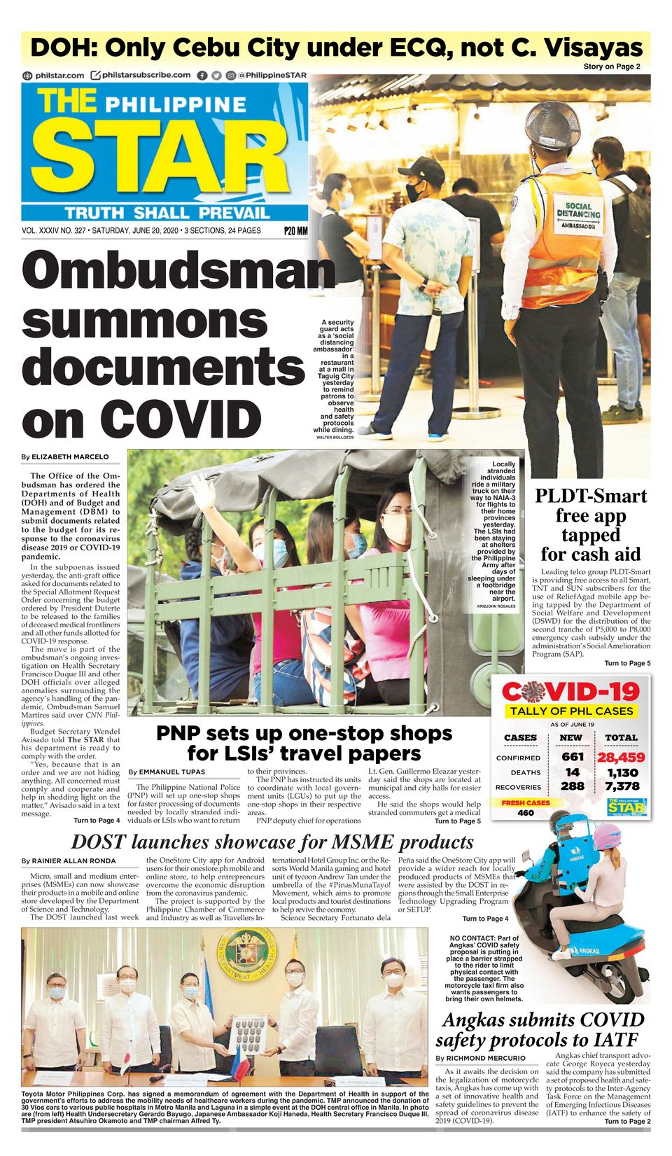 The Philippine Star-June 20, 2020 Newspaper - Get your Digital Subscription