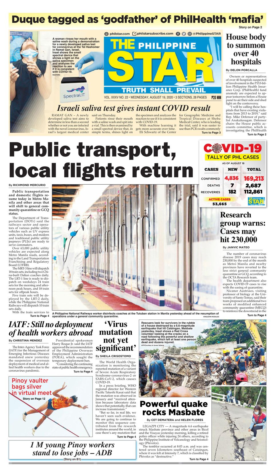 The Philippine Star-August 19, 2020 Newspaper - Get your Digital ...