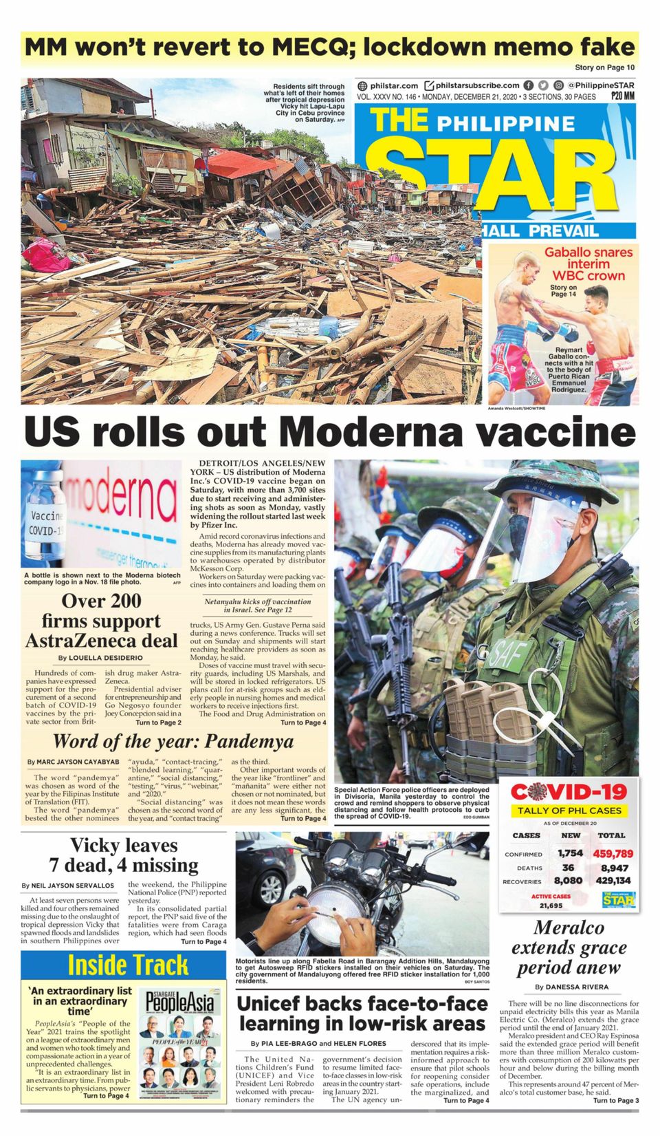 The Philippine Star-December 21, 2020 Newspaper