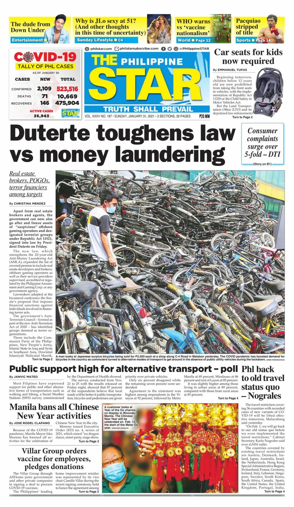 The Philippine Star-January 31, 2021 Newspaper
