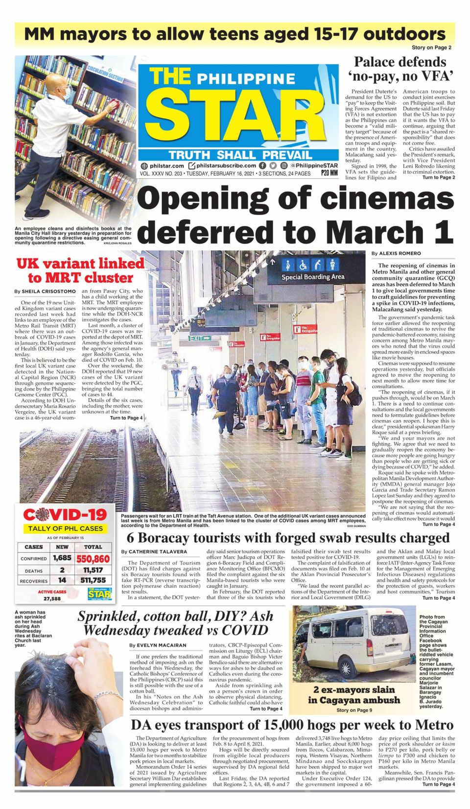 Get digital access to The Philippine Star - February 16, 2021 issue ...