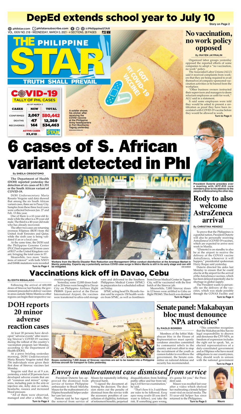 Get digital access to The Philippine Star - March 03, 2021 issue ...