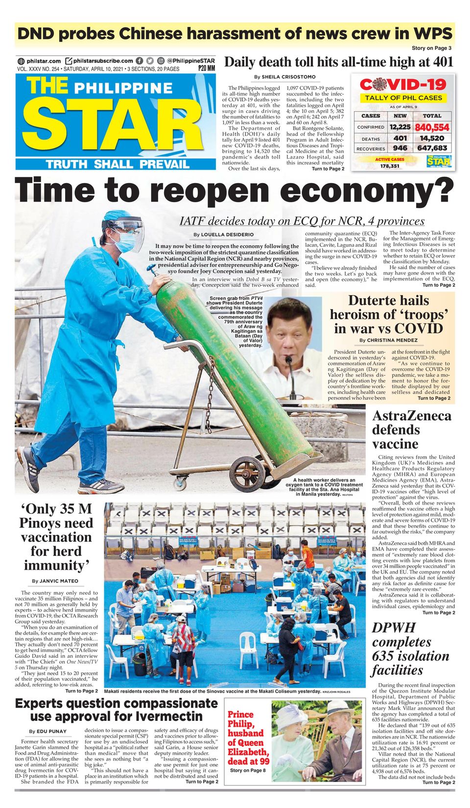 Get digital access to The Philippine Star - April 10, 2021 issue ...