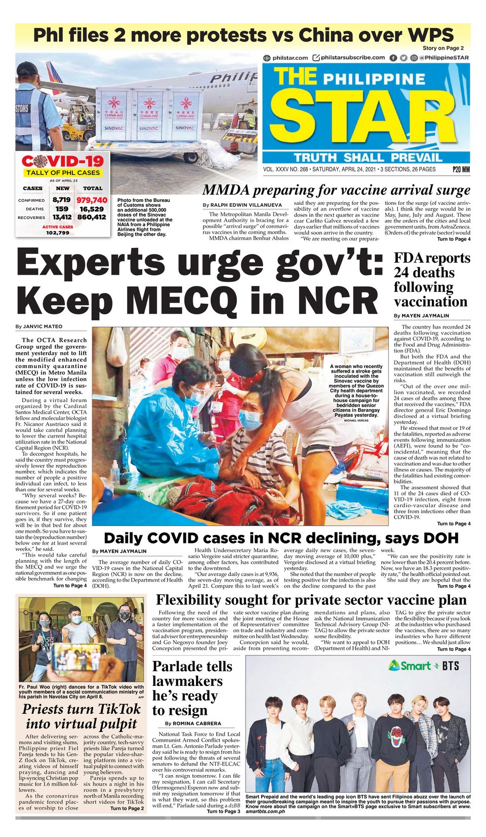 The Philippine Star-April 24, 2021 Newspaper - Get your Digital ...