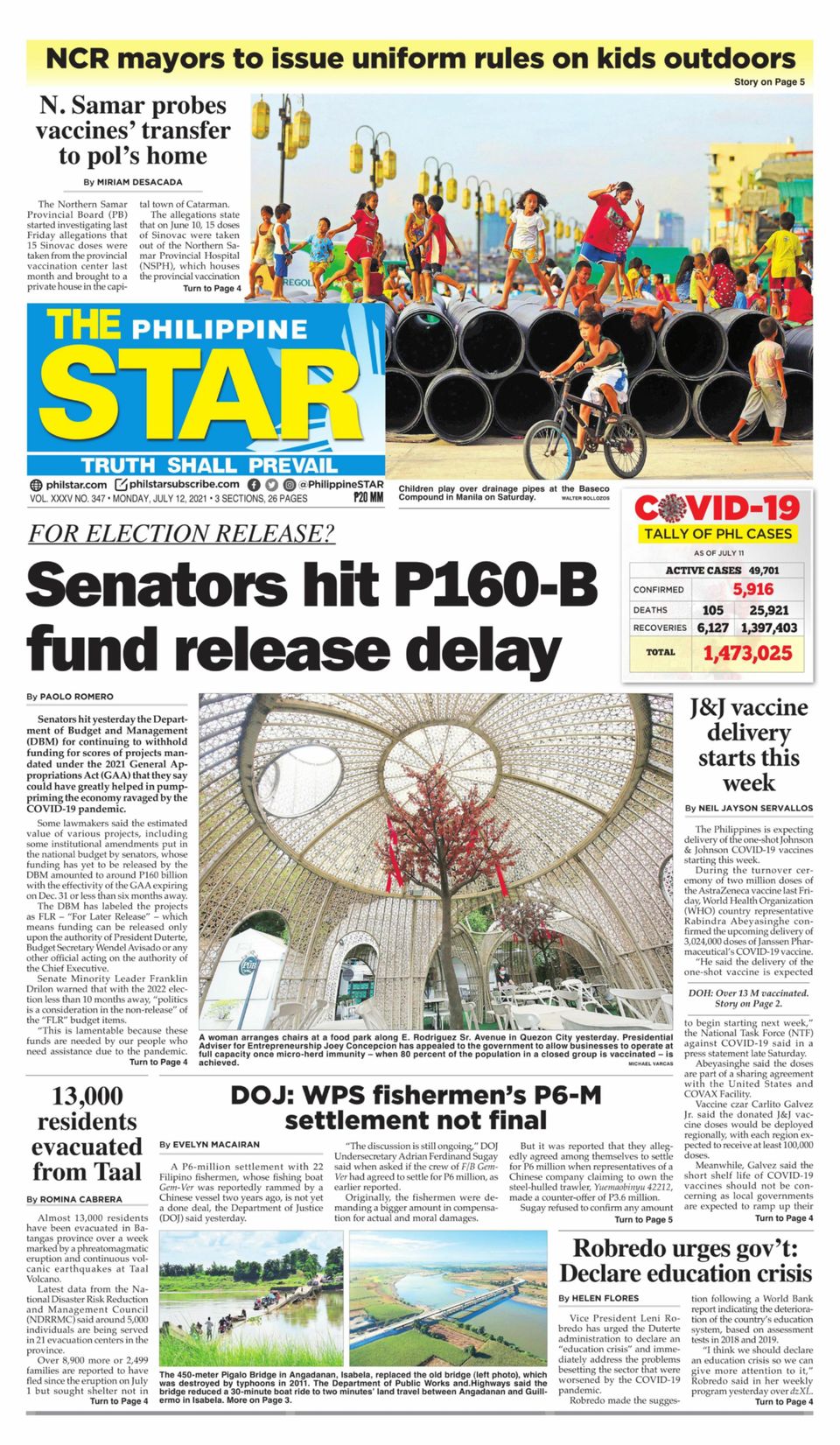 The Philippine Star-July 12, 2021 Newspaper - Get your Digital Subscription