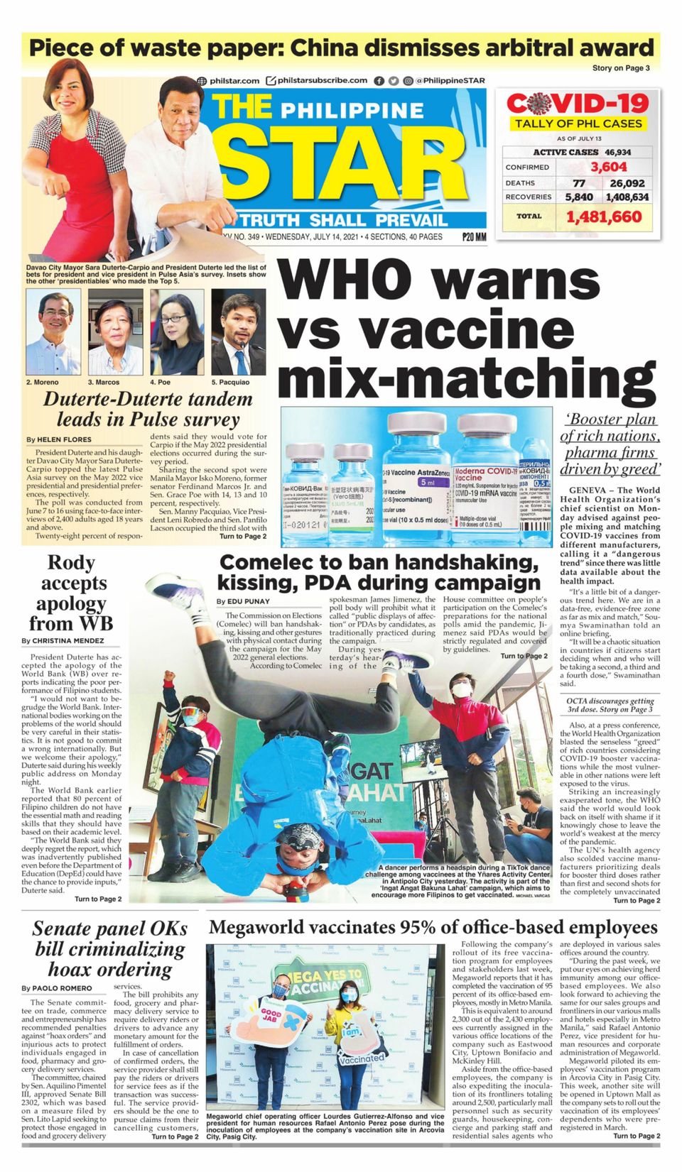 The Philippine Star-July 14, 2021 Newspaper - Get your Digital Subscription