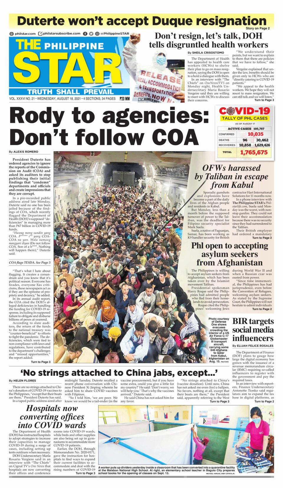 The Philippine Star-August 18, 2021 Newspaper - Get your Digital ...