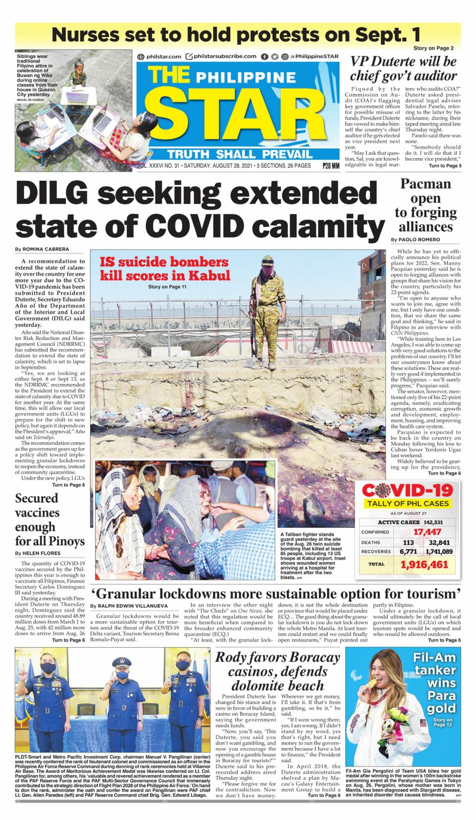 The Philippine Star-August 28, 2021 Newspaper - Get your Digital ...