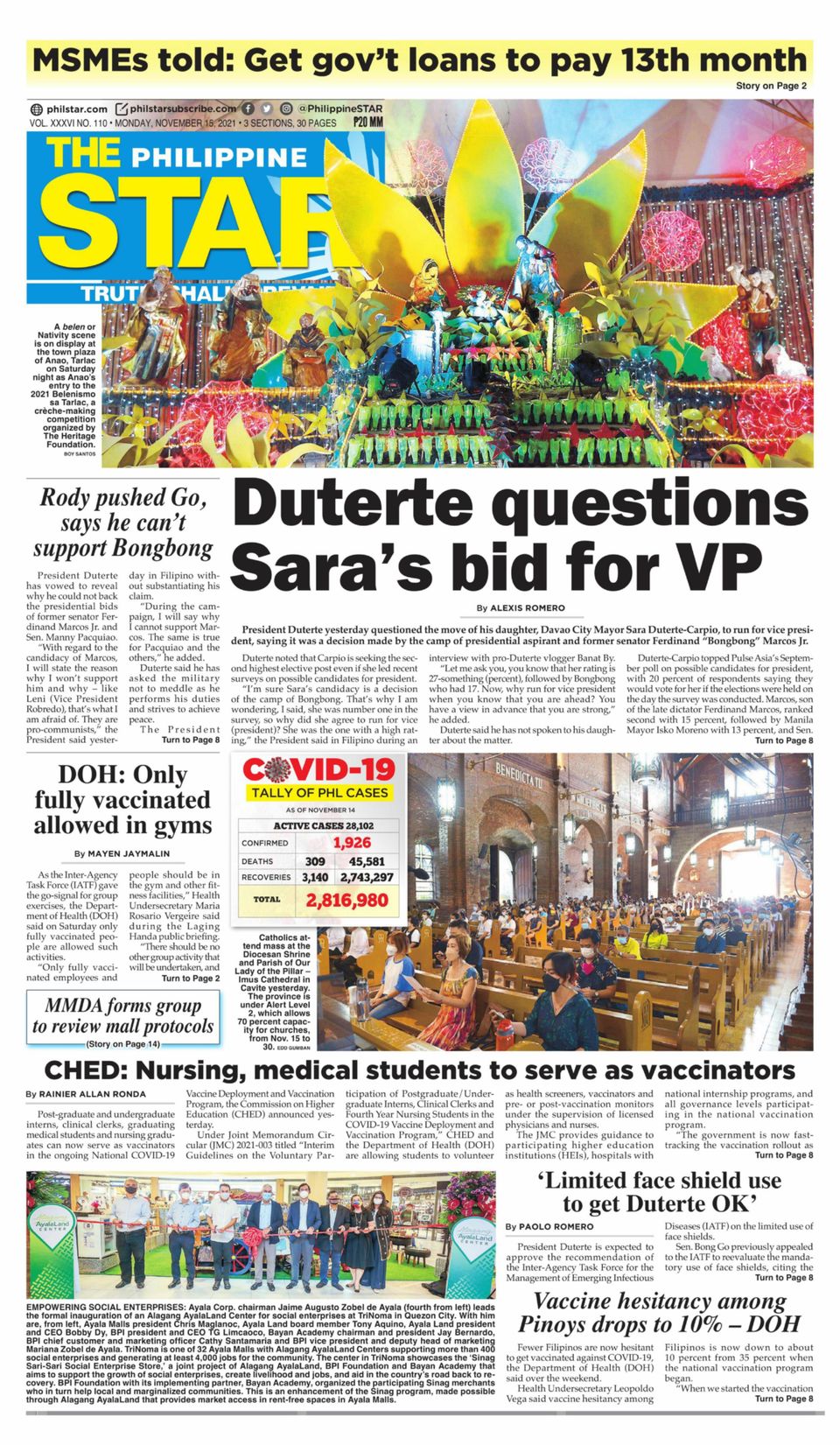 Get digital access to The Philippine Star - November 15, 2021 issue ...