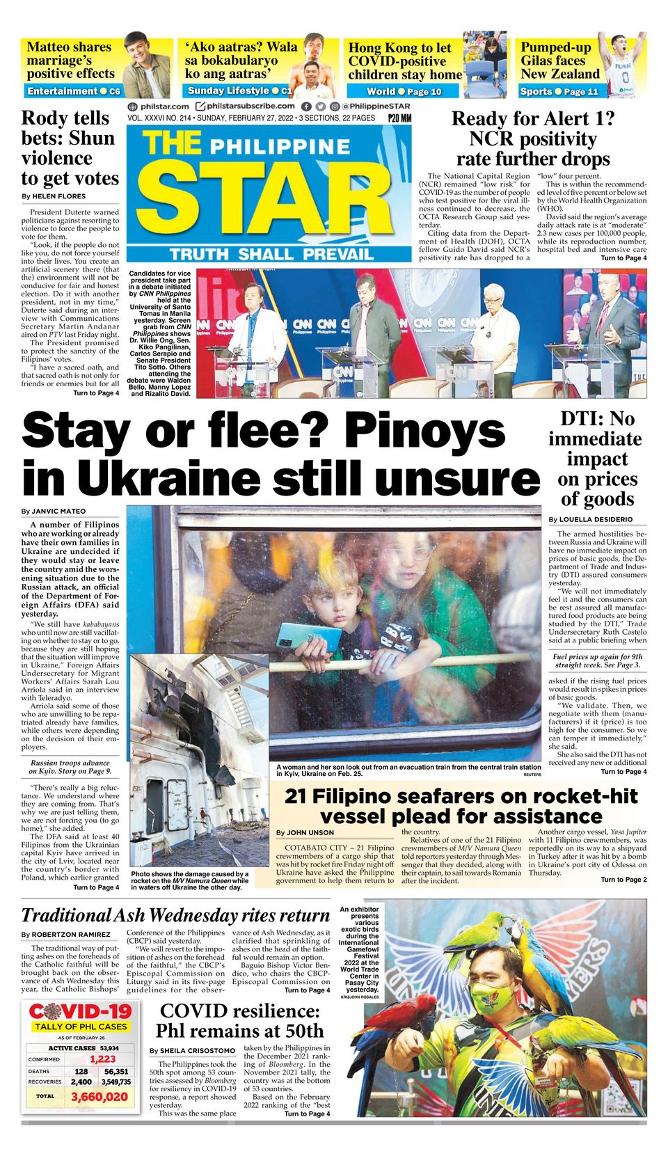 The Philippine Star-February 27, 2022 Newspaper