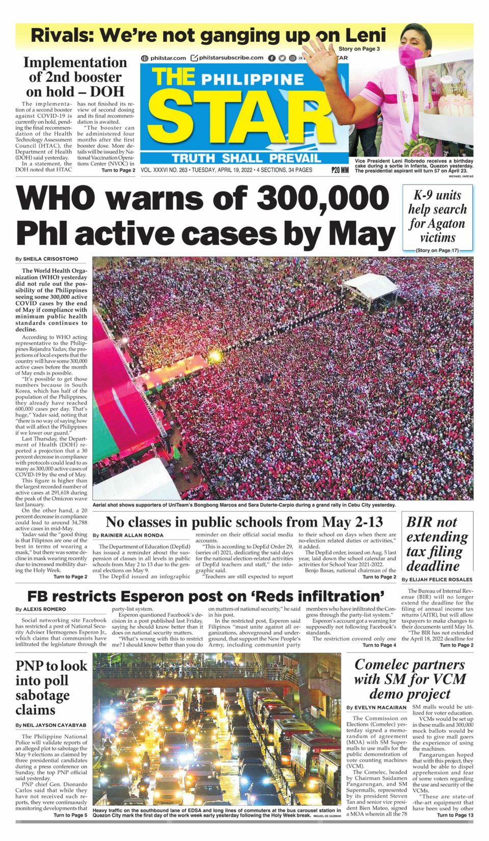 The Philippine Star-April 19, 2022 Newspaper - Get your Digital ...