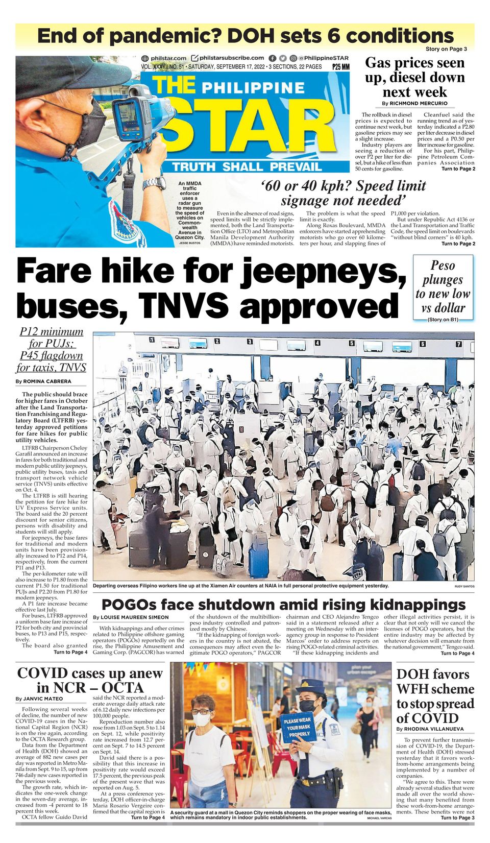 The Philippine Star-September 17, 2022 Newspaper