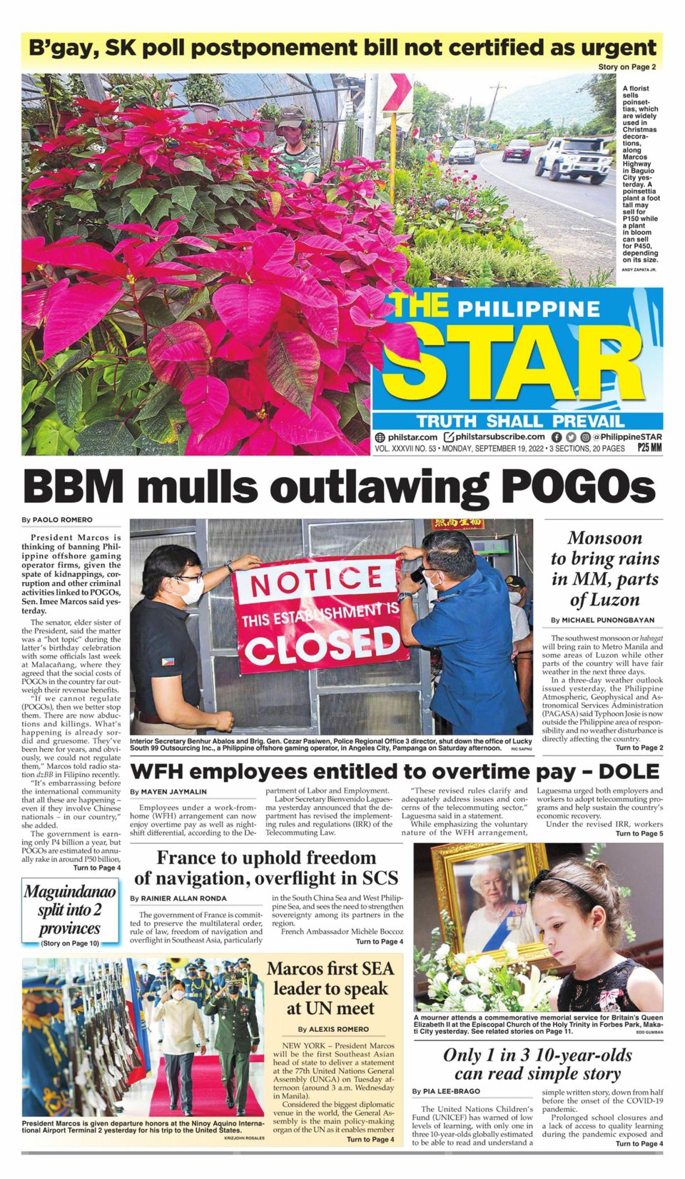 The Philippine Star-September 19, 2022 Newspaper