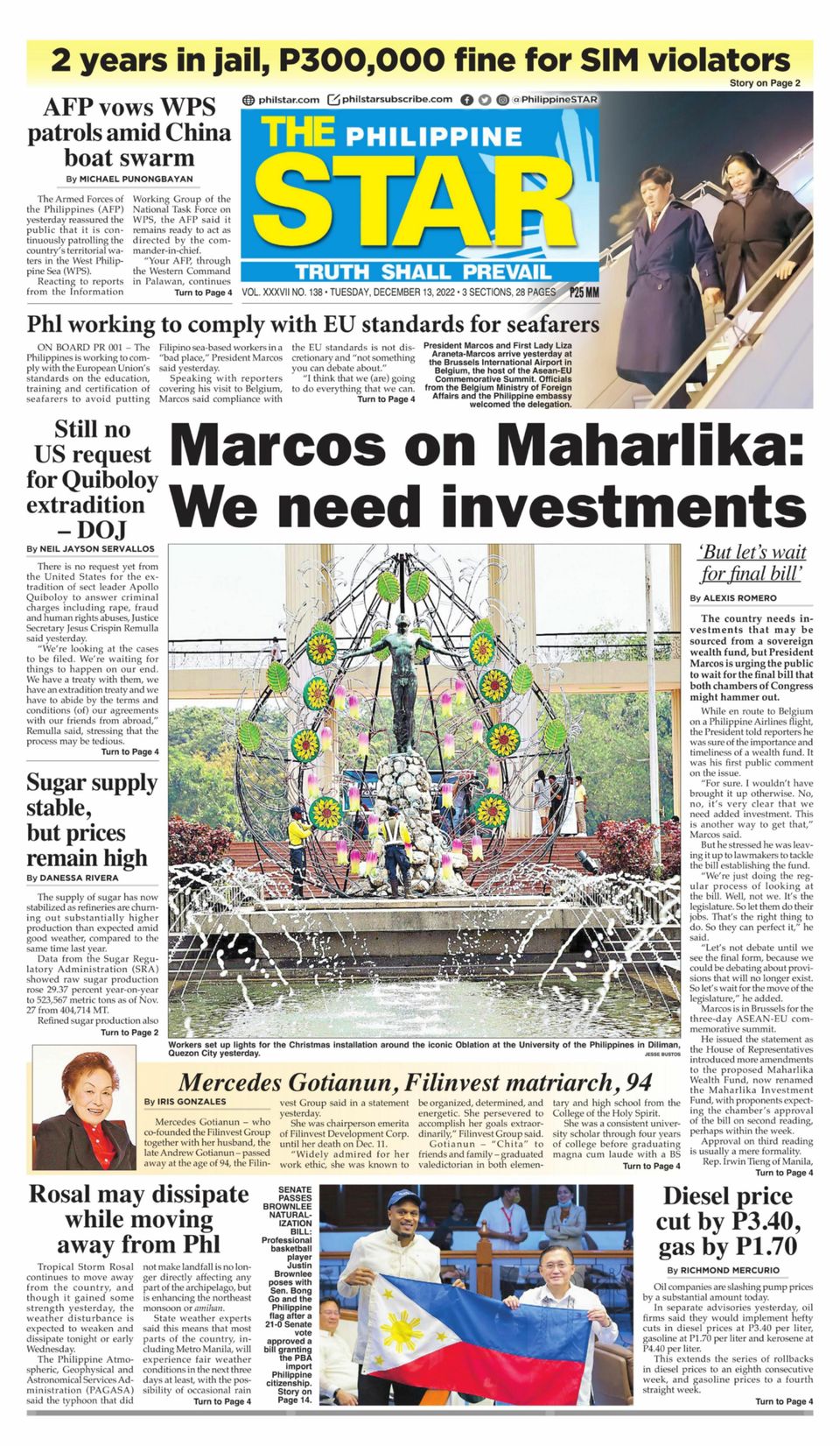The Philippine Star-December 13, 2022 Newspaper