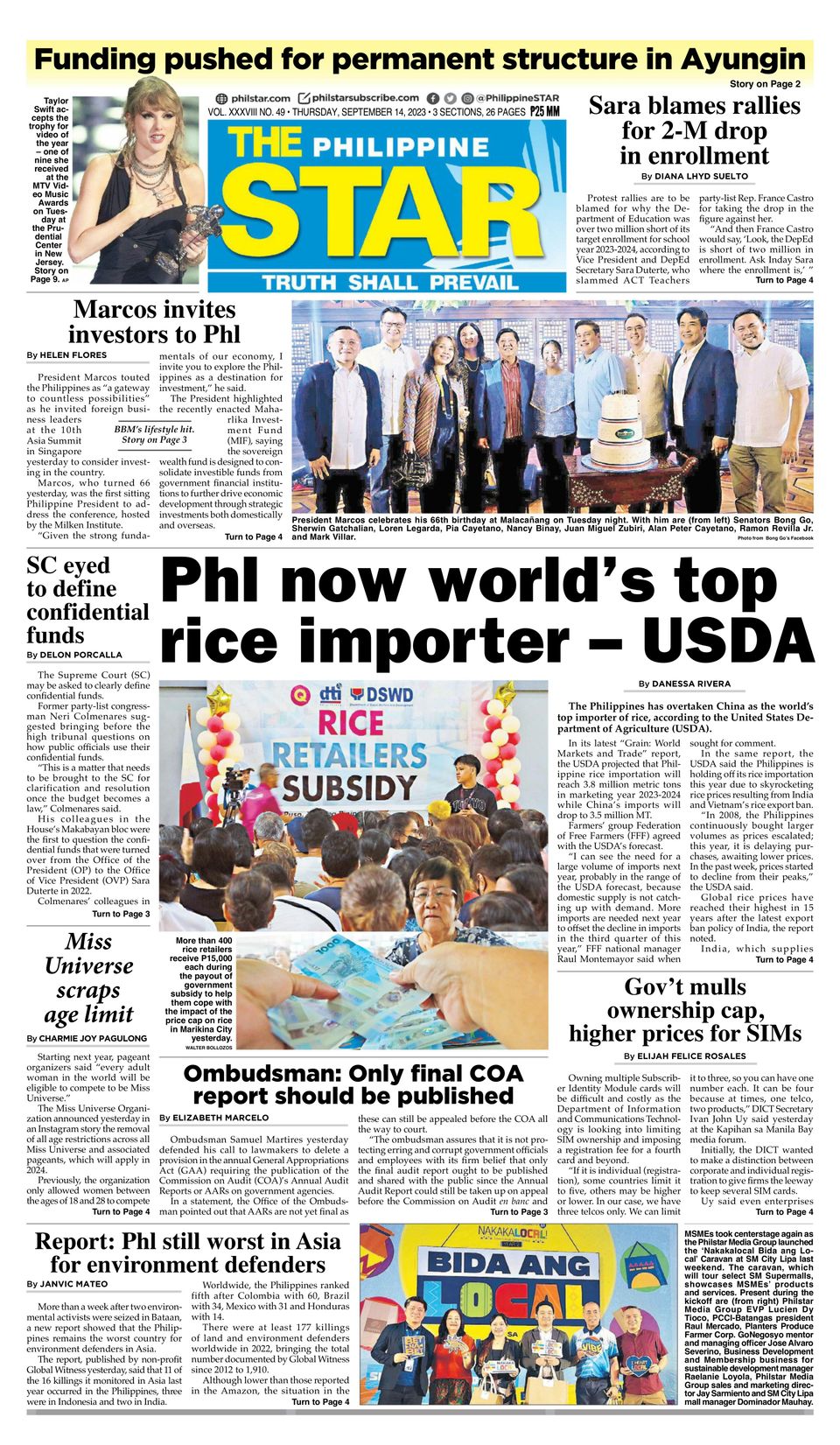 The Philippine Star-September 14, 2023 Newspaper