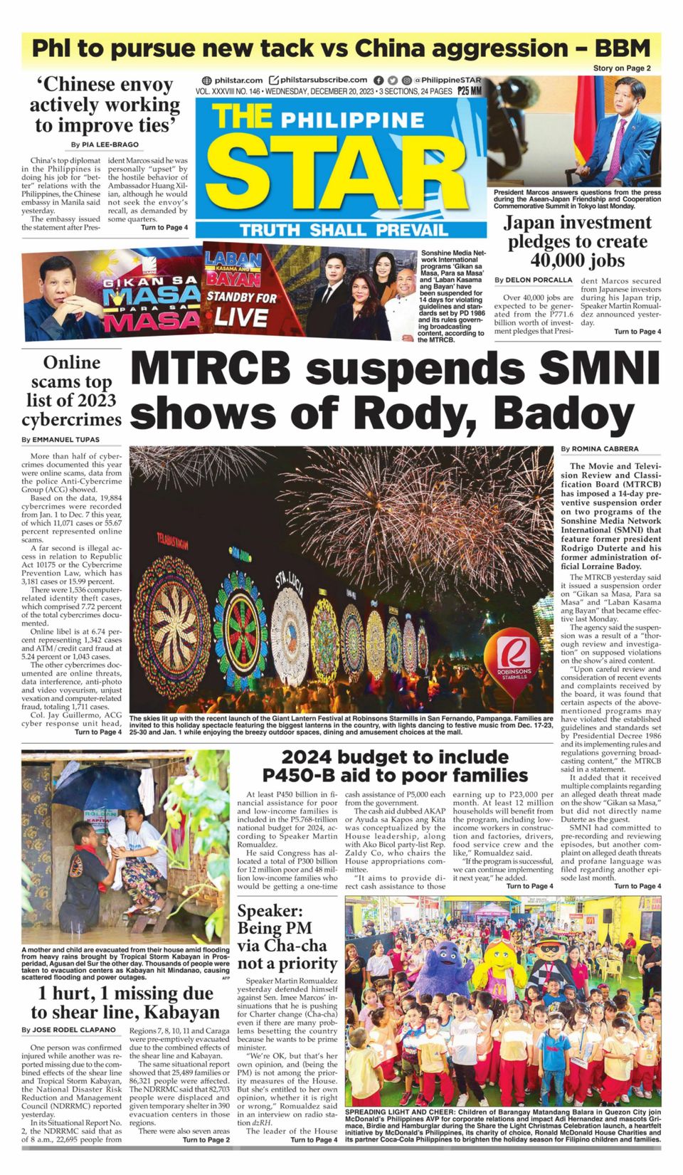 The Philippine Star-December 20, 2023 Newspaper
