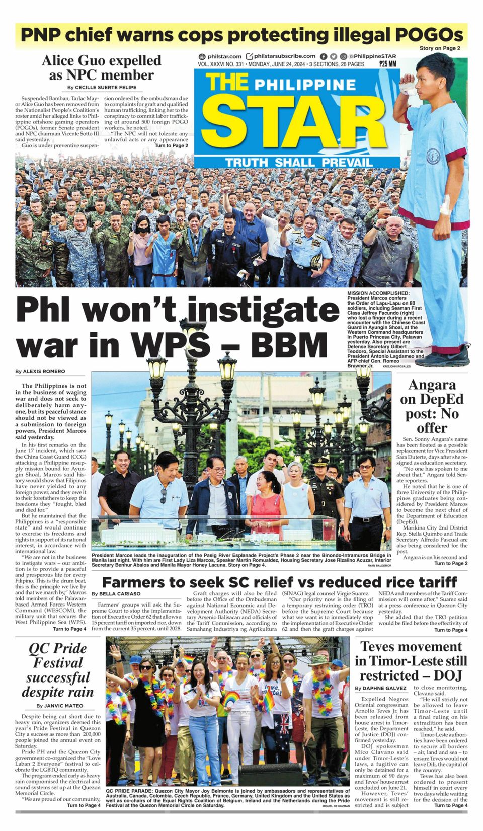 The Philippine Star-June 24, 2024 Newspaper - Get your Digital Subscription