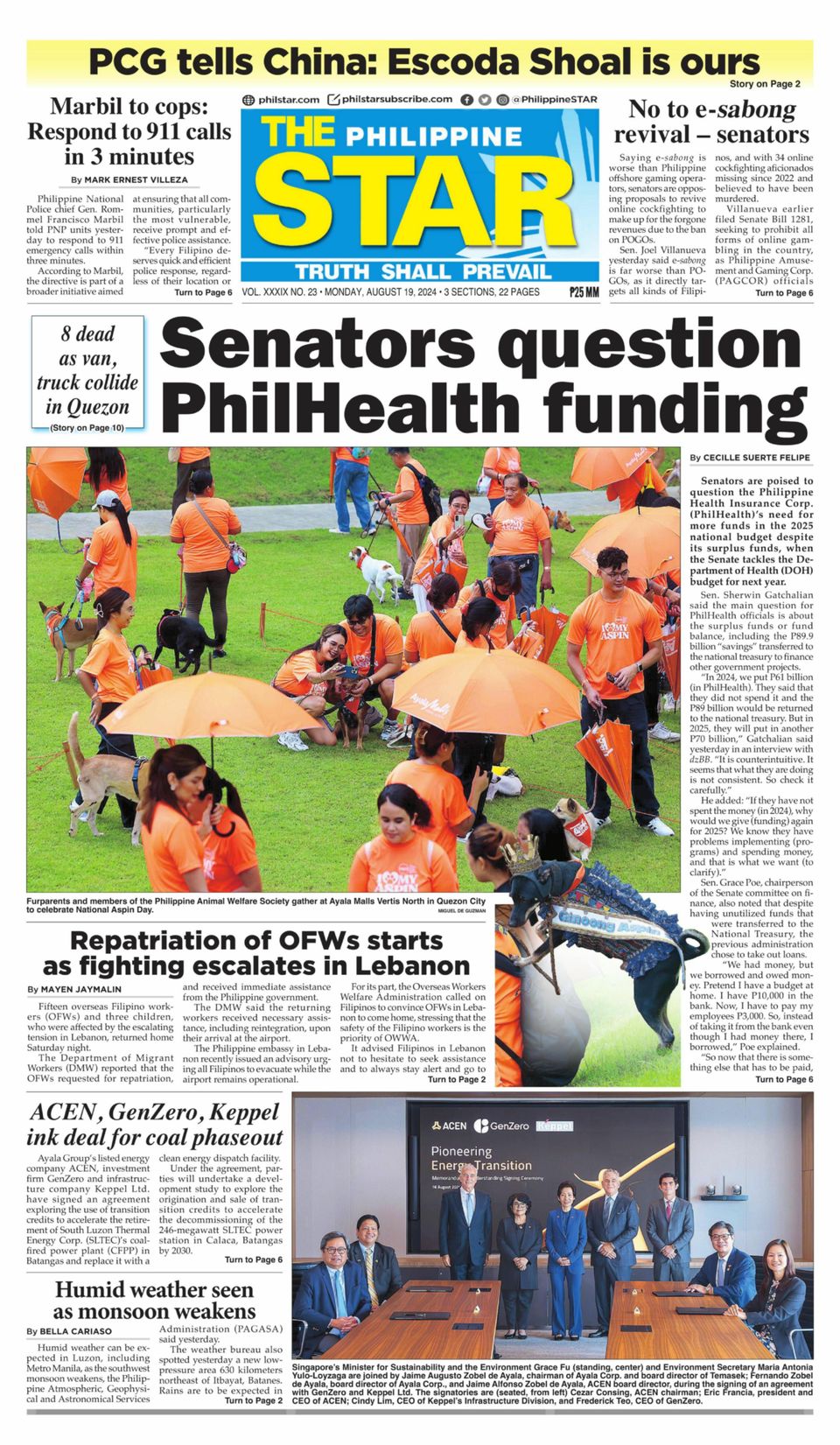 The Philippine Star-August 19, 2024 Newspaper - Get your Digital ...