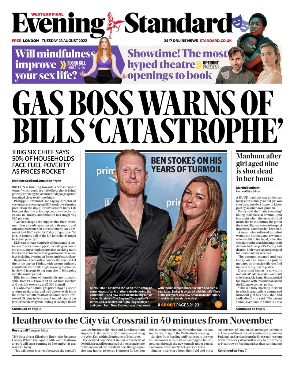 Evening Standard-August 23, 2022 Newspaper - Get your Digital Subscription