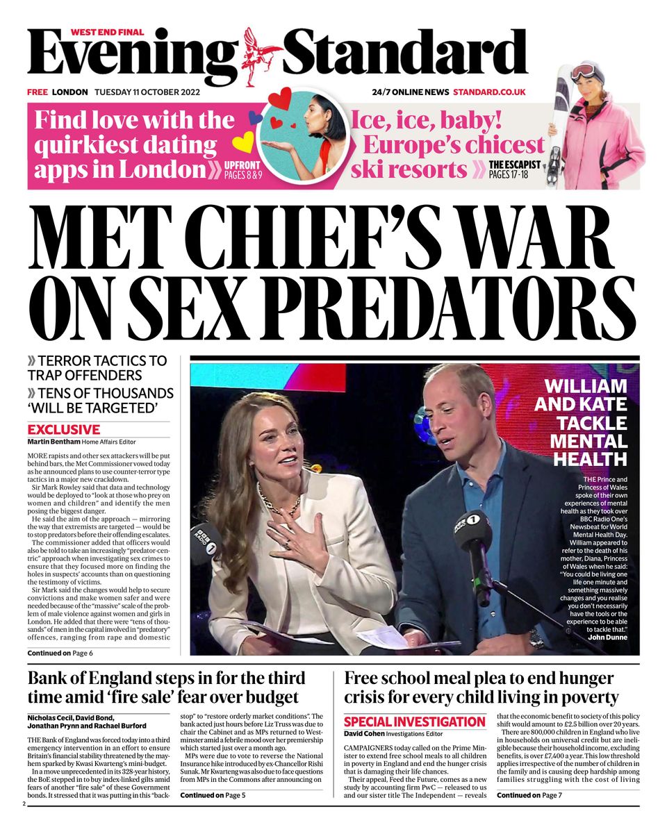 Evening Standard-October 11, 2022 Newspaper - Get your Digital Subscription